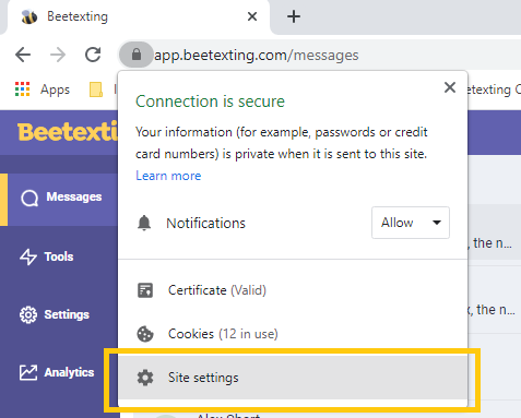 Turn on Desktop Notifications – Chrome | Beetexting