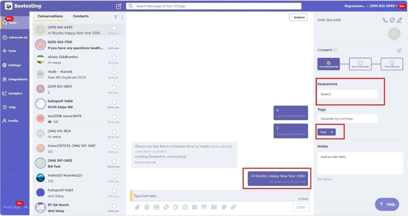 Sequence Tags | Beetexting